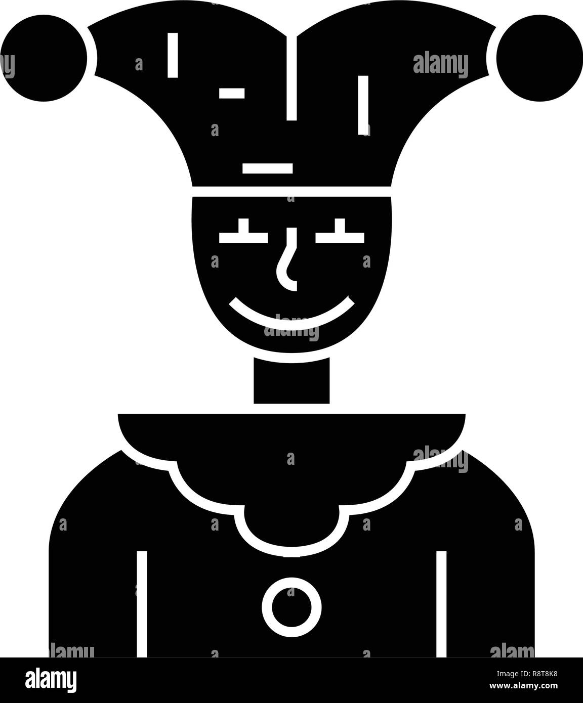 Harlequin black vector concept icon. Harlequin flat illustration, sign ...