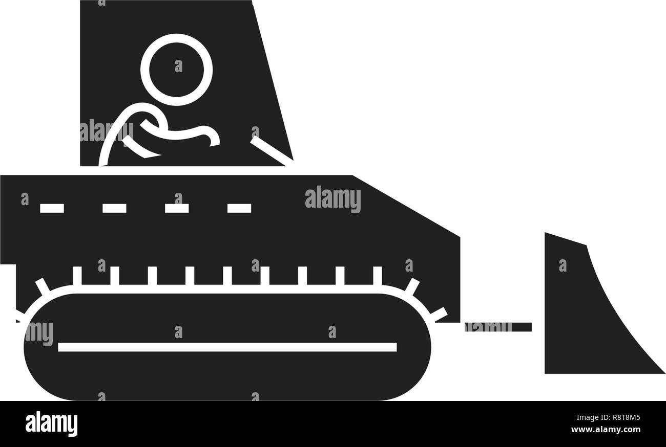 Heavy machinery control black vector concept icon. Heavy machinery ...