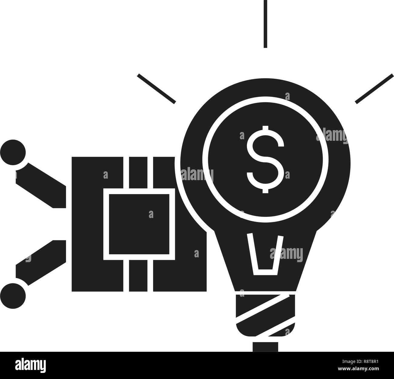Idea generation black vector concept icon. Idea generation flat ...