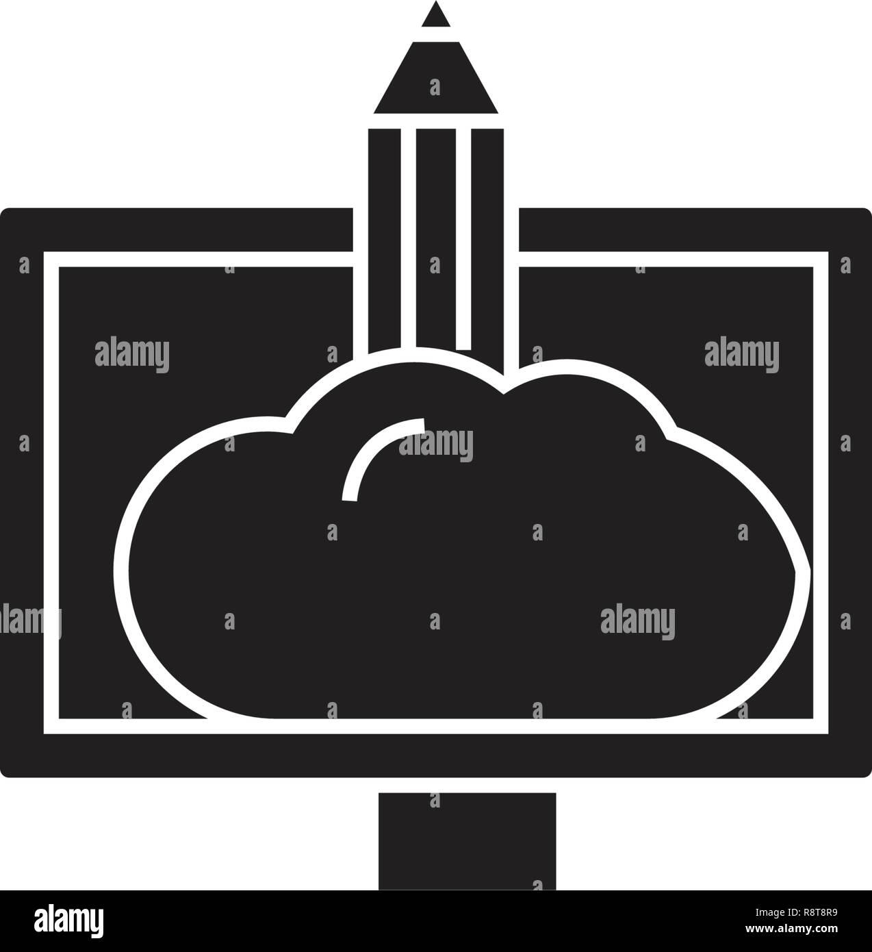 Illustration work black vector concept icon. Illustration work flat ...