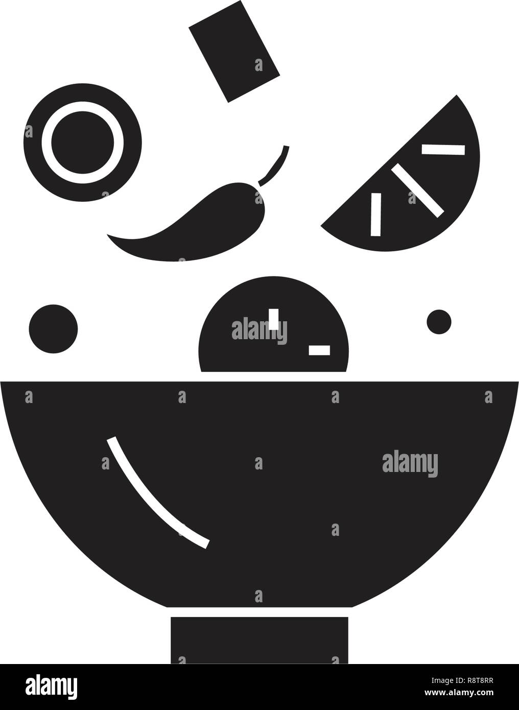 Ingredients mix black vector concept icon. Ingredients mix flat ...