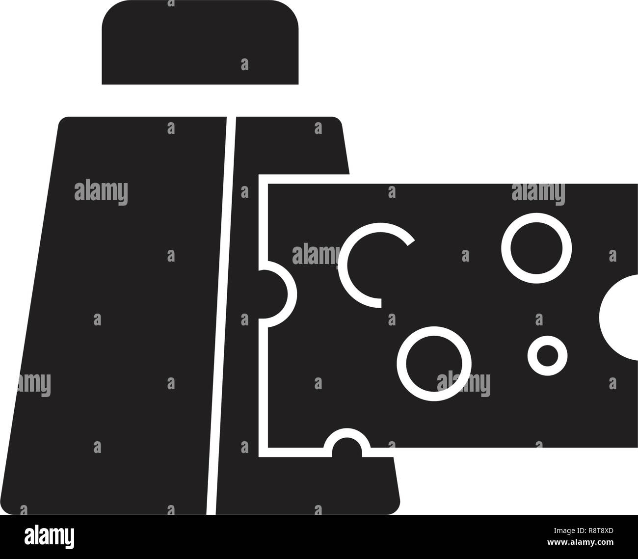 Kitchen grater black vector concept icon. Kitchen grater flat ...