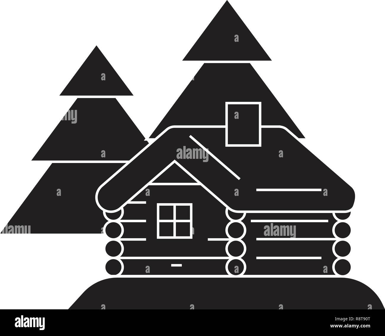 Wood cabin snow Stock Vector Images - Alamy