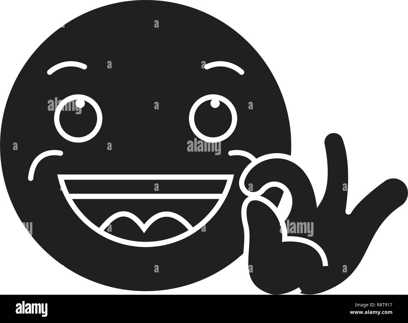 Looking good emoji black vector concept icon. Looking good emoji flat ...