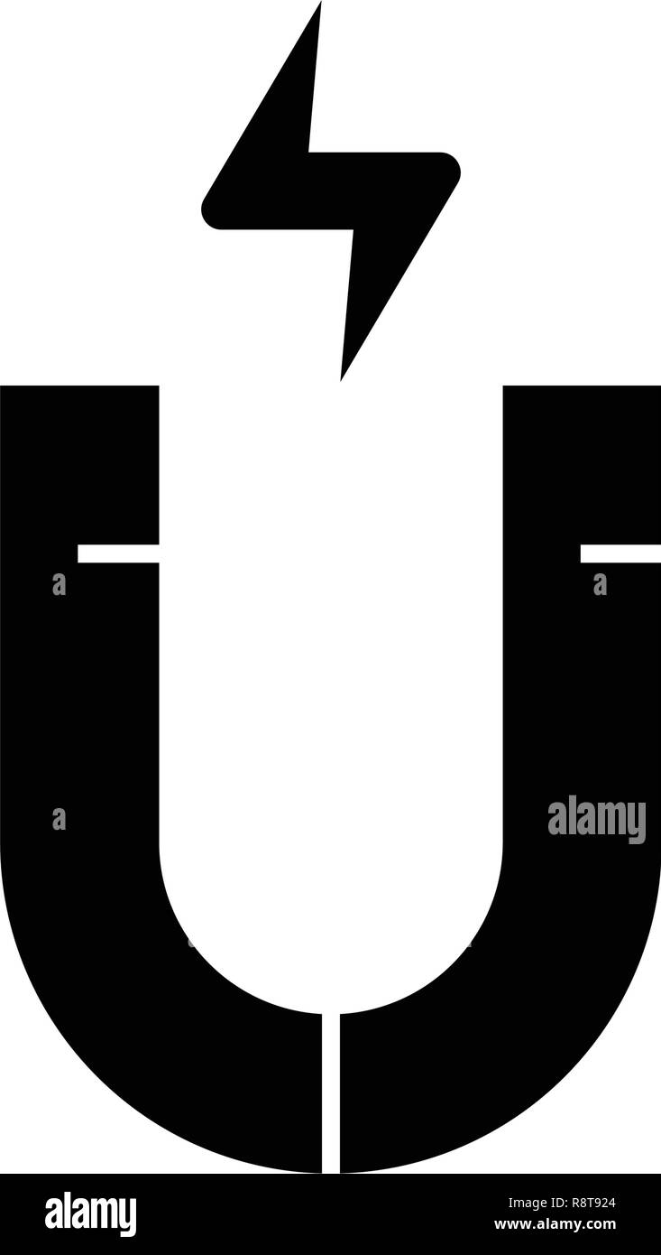 Magnet black vector concept icon. Magnet flat illustration, sign Stock ...