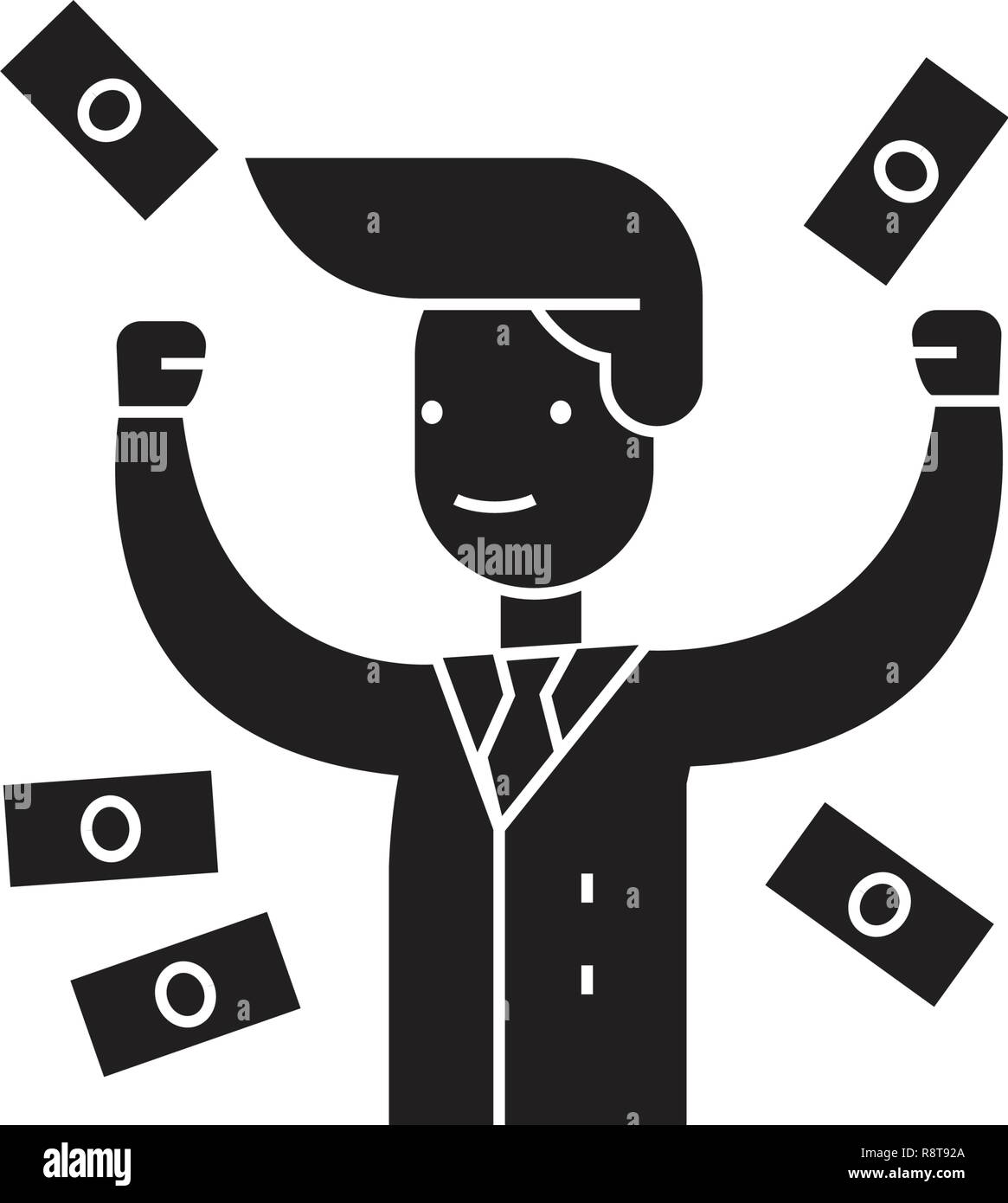 Making money black vector concept icon. Making money flat illustration ...