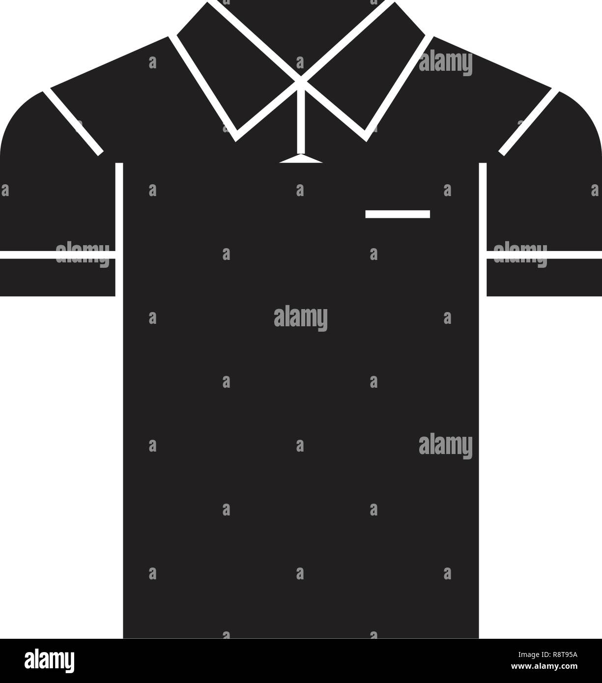 Men polo black vector concept icon. Men polo flat illustration, sign ...