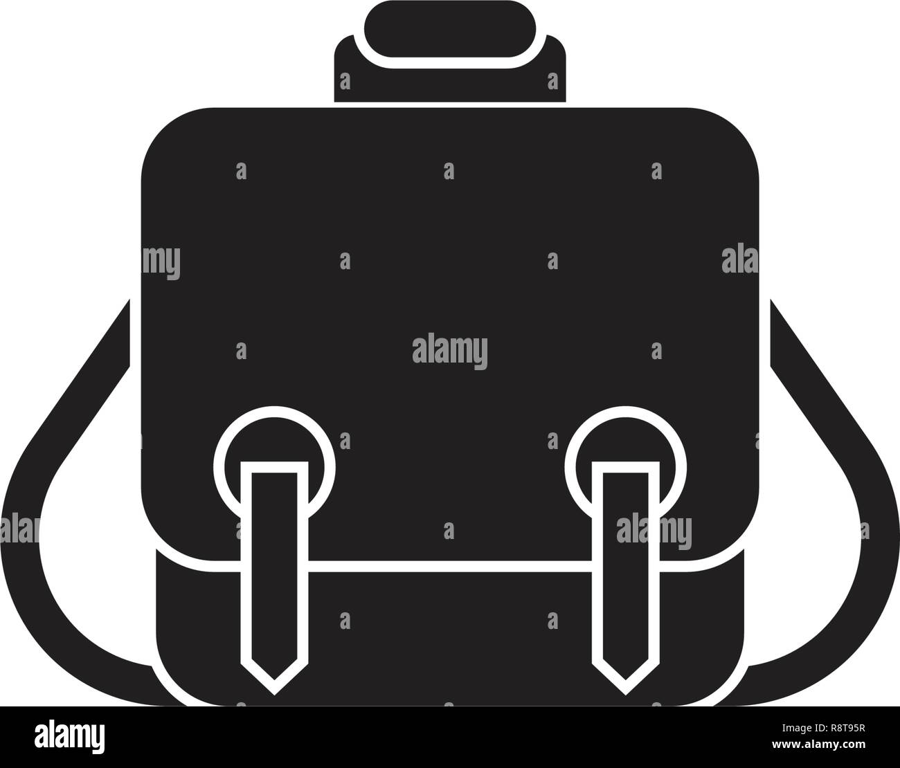 Messenger bag black vector concept icon. Messenger bag flat ...