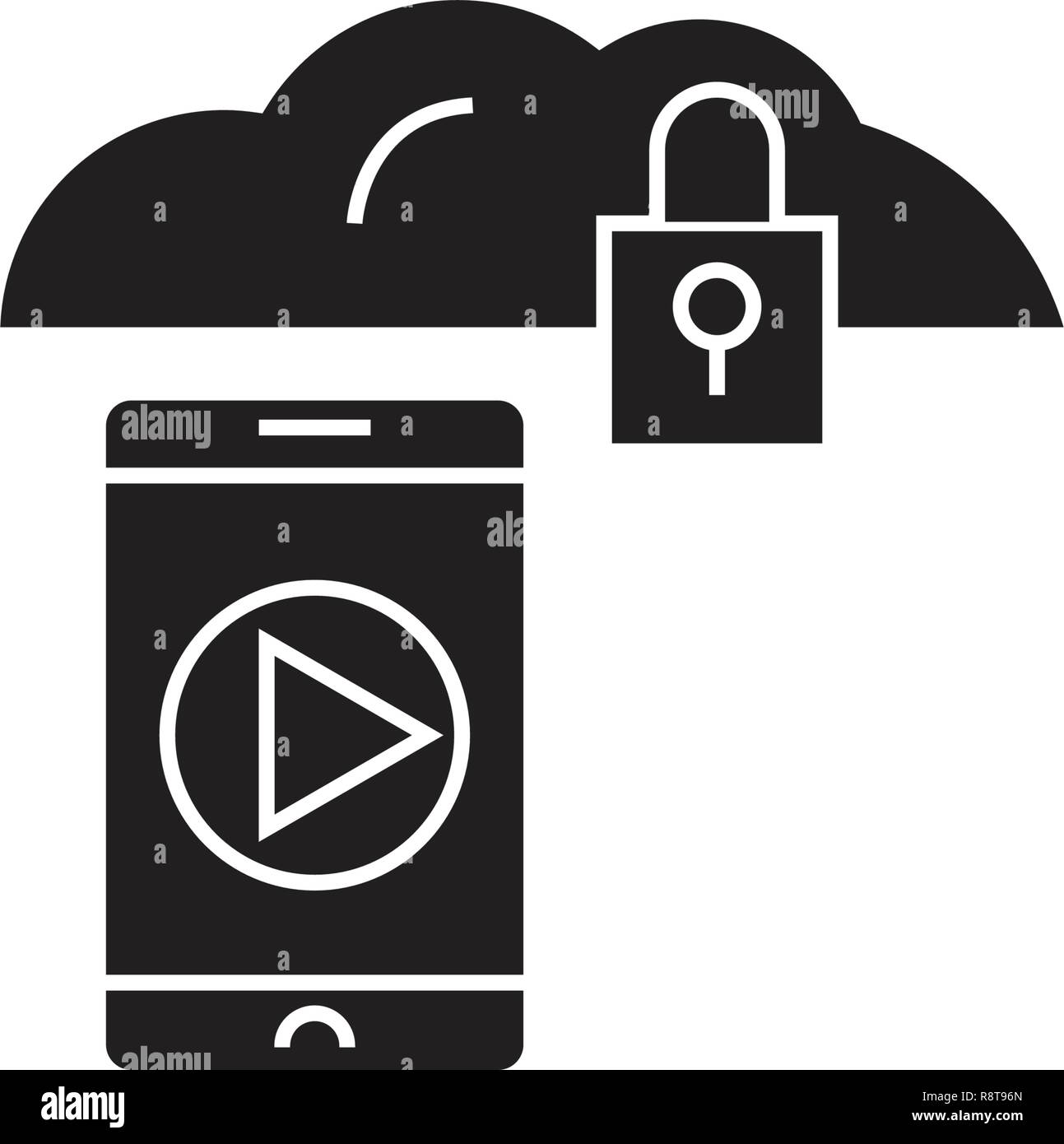 Mobile access black vector concept icon. Mobile access flat ...