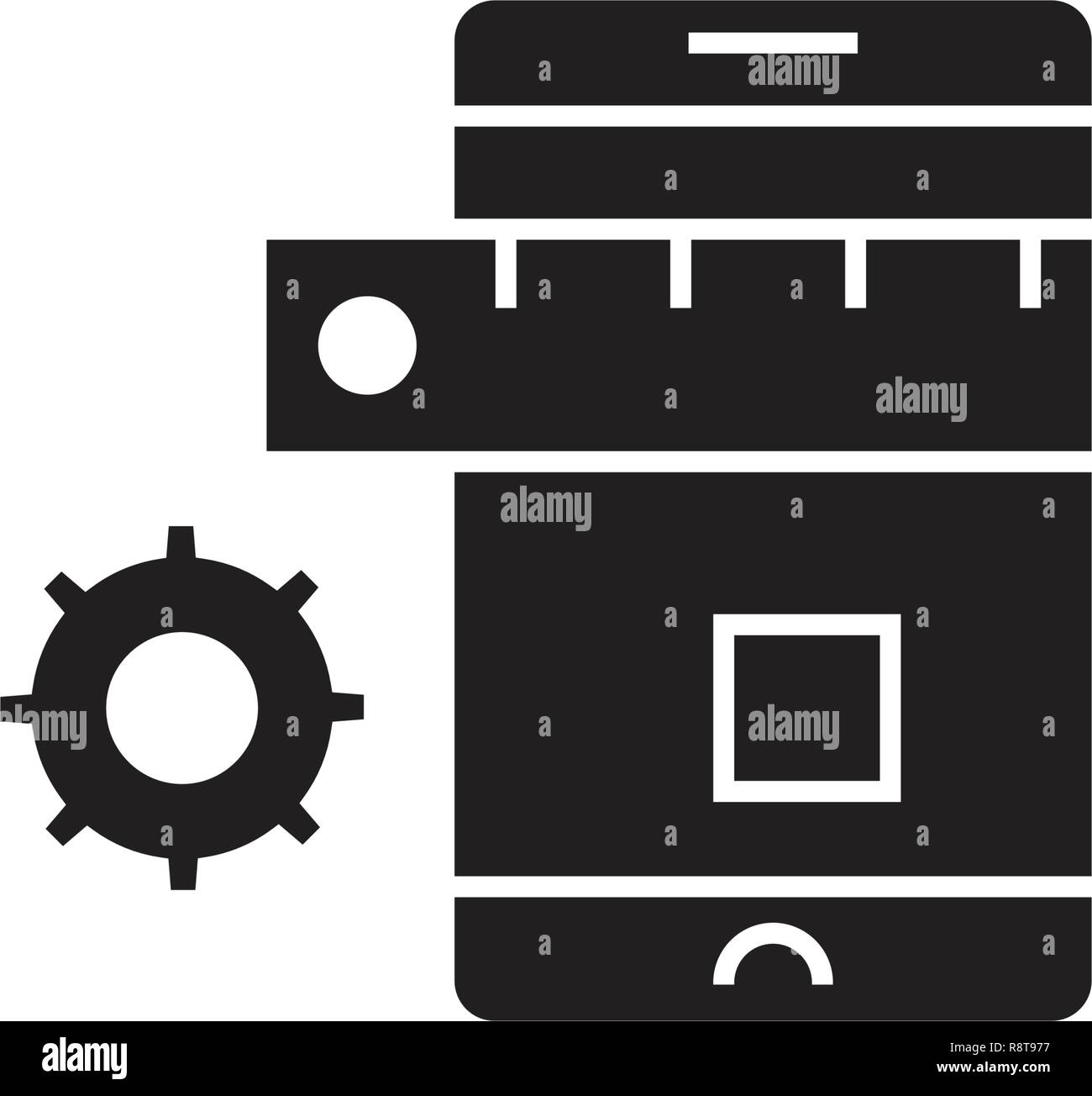 Mobile development black vector concept icon. Mobile development flat ...