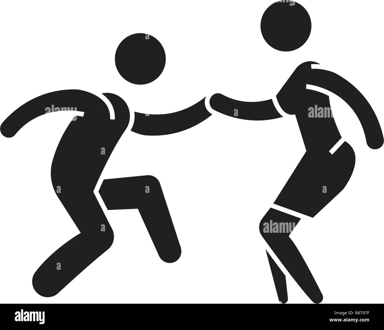 Modern dance black vector concept icon. Modern dance flat illustration ...