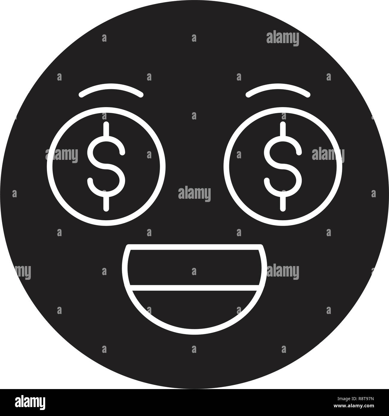 Money Emoji Black Vector Concept Icon Money Emoji Flat Illustration