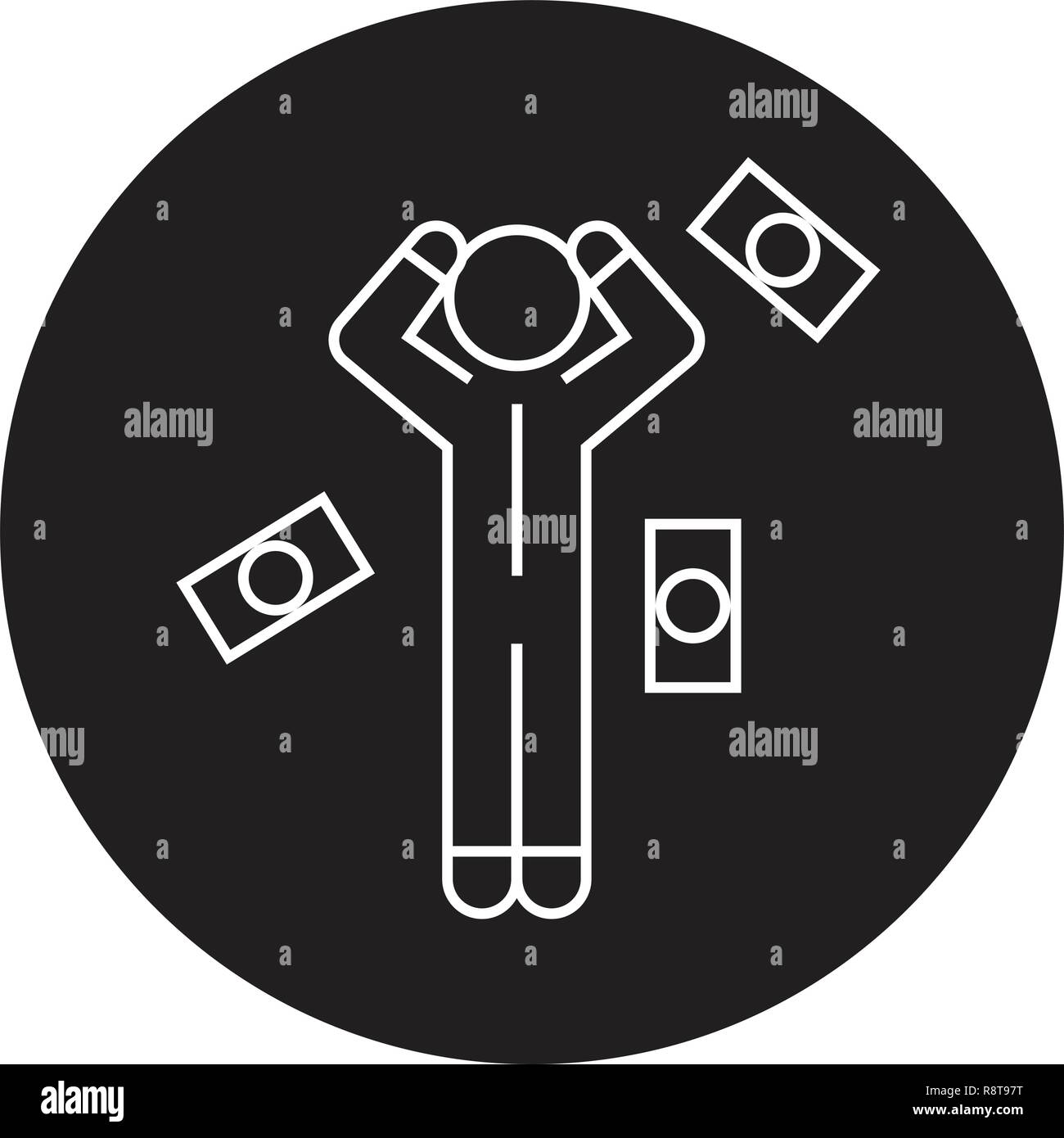Money question man black vector concept icon. Money question man flat ...