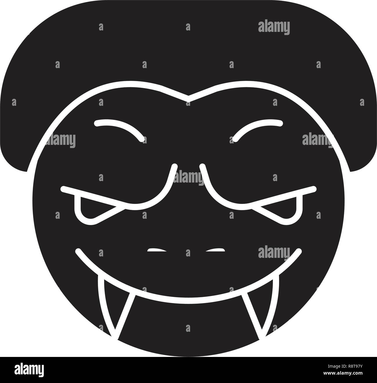 Monster emoji black vector concept icon. Monster emoji flat ...