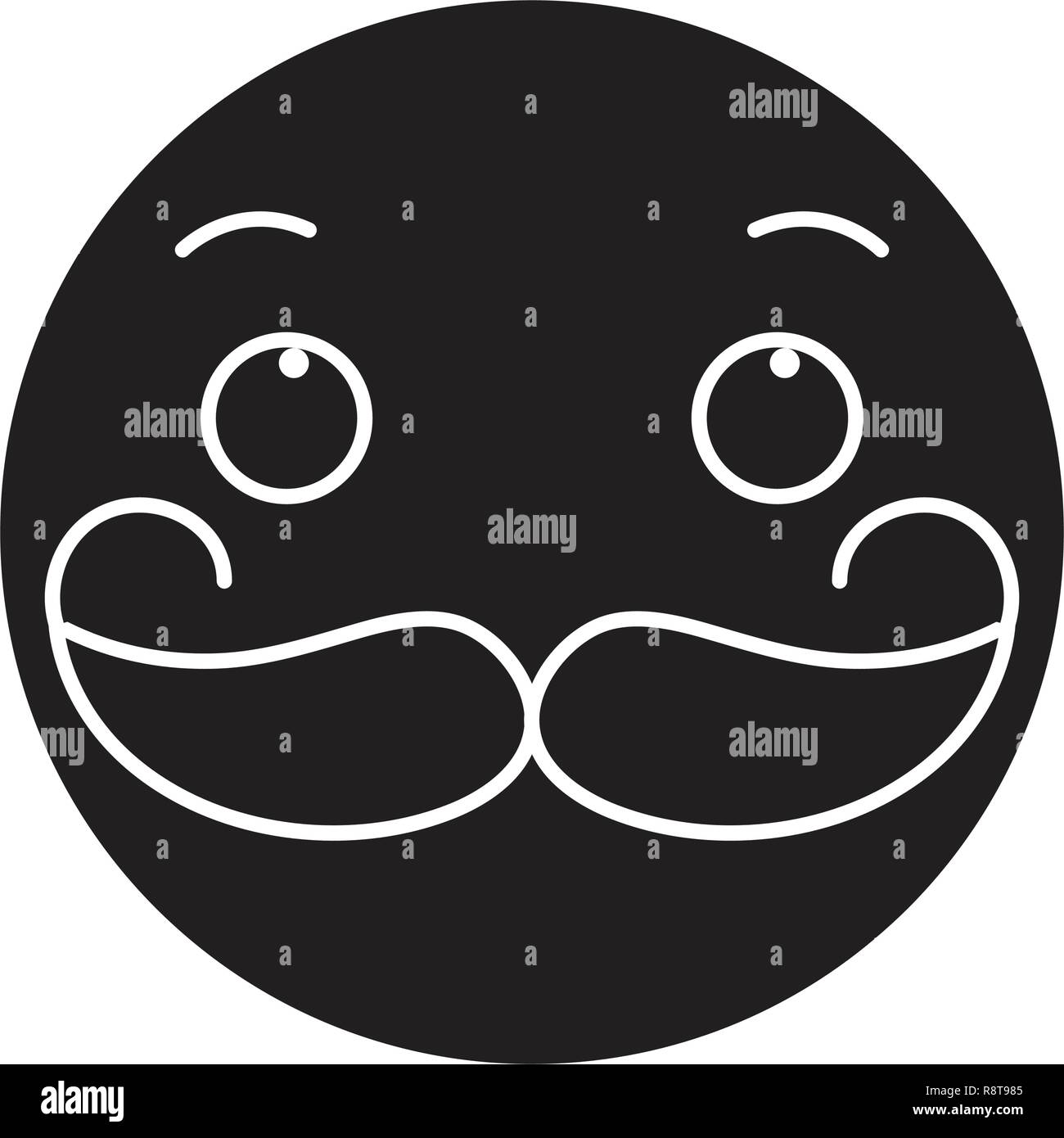 Moustache emoji black vector concept icon. Moustache emoji flat ...