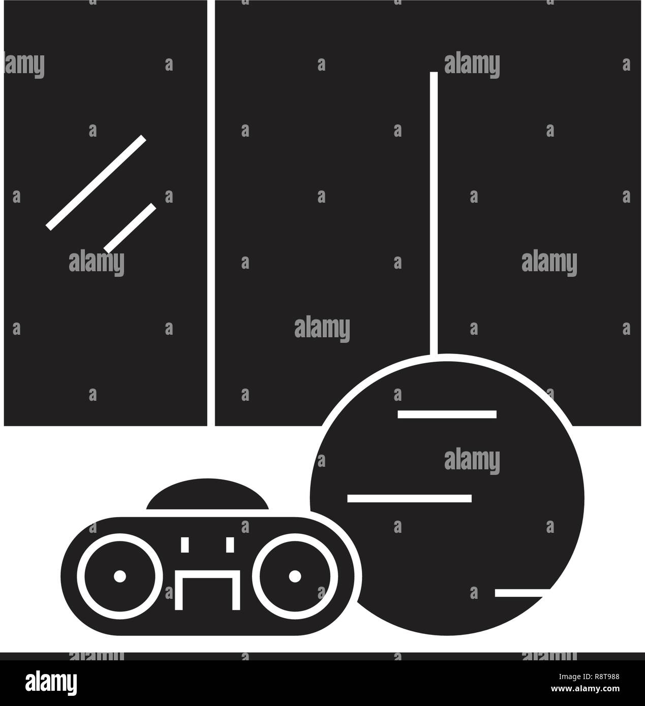 Music dance room black vector concept icon. Music dance room flat ...