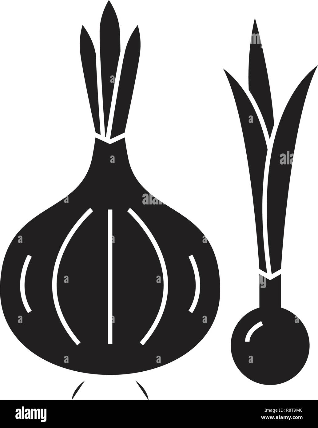 Organic onion black vector concept icon. Organic onion flat ...
