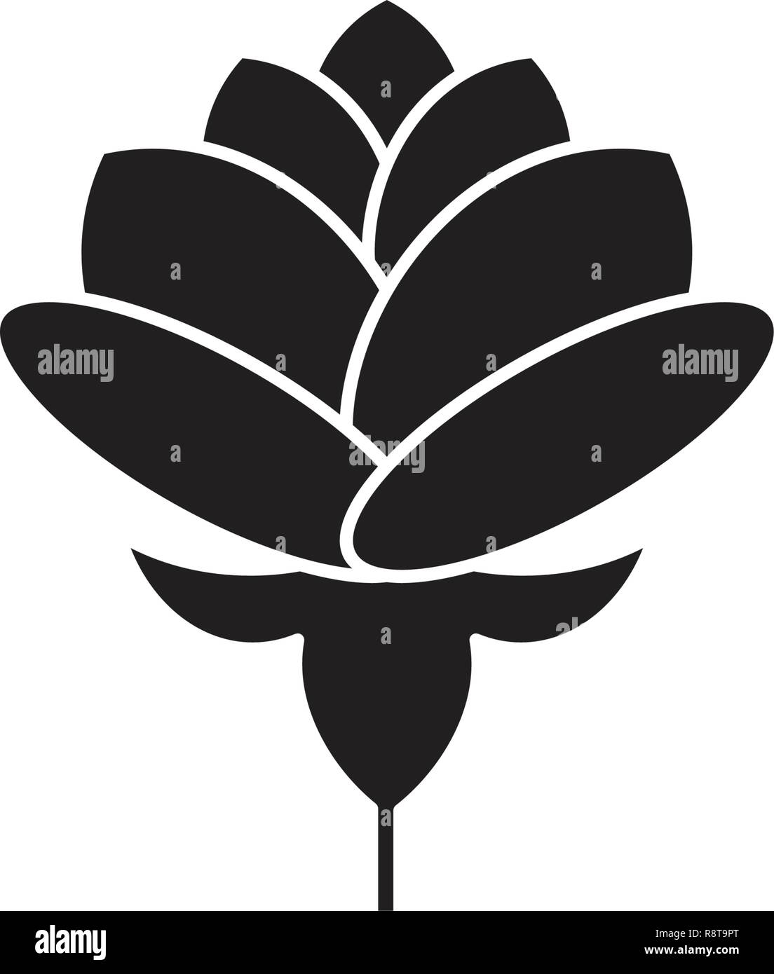 Peony black vector concept icon. Peony flat illustration, sign Stock ...