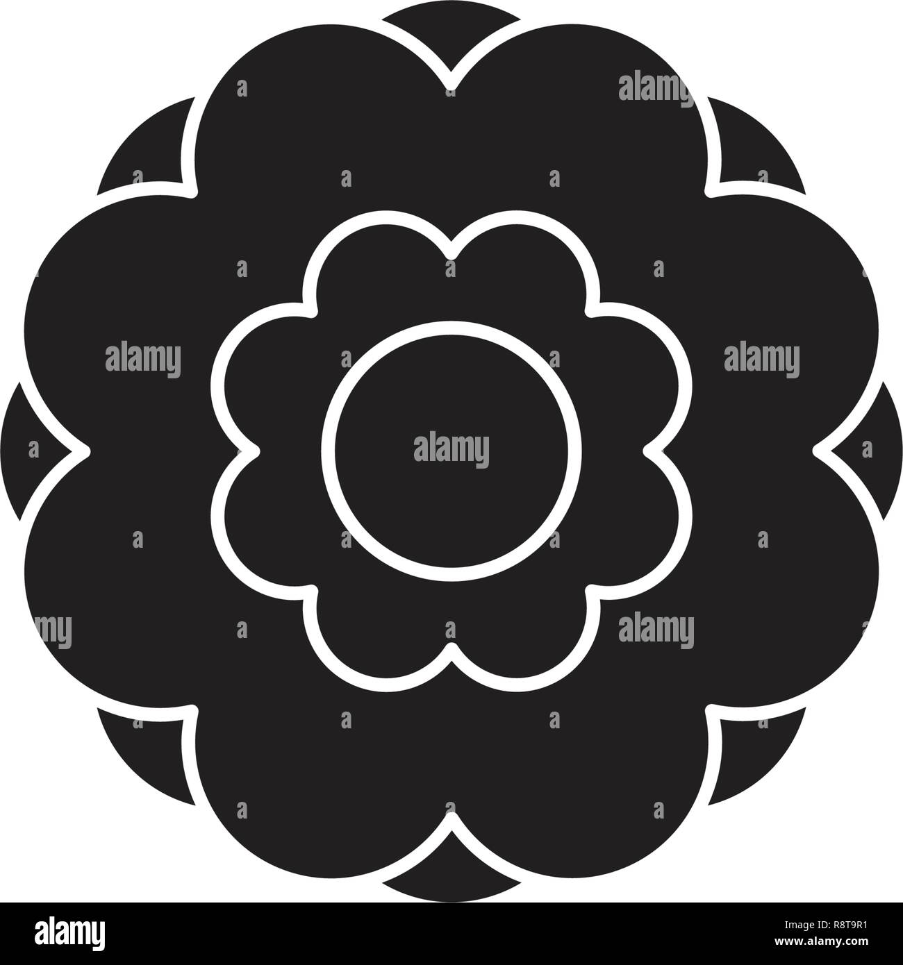 Peony flower black vector concept icon. Peony flower flat illustration ...