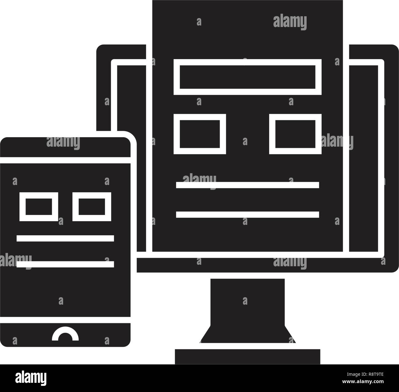 Phone synchronization black vector concept icon. Phone synchronization ...