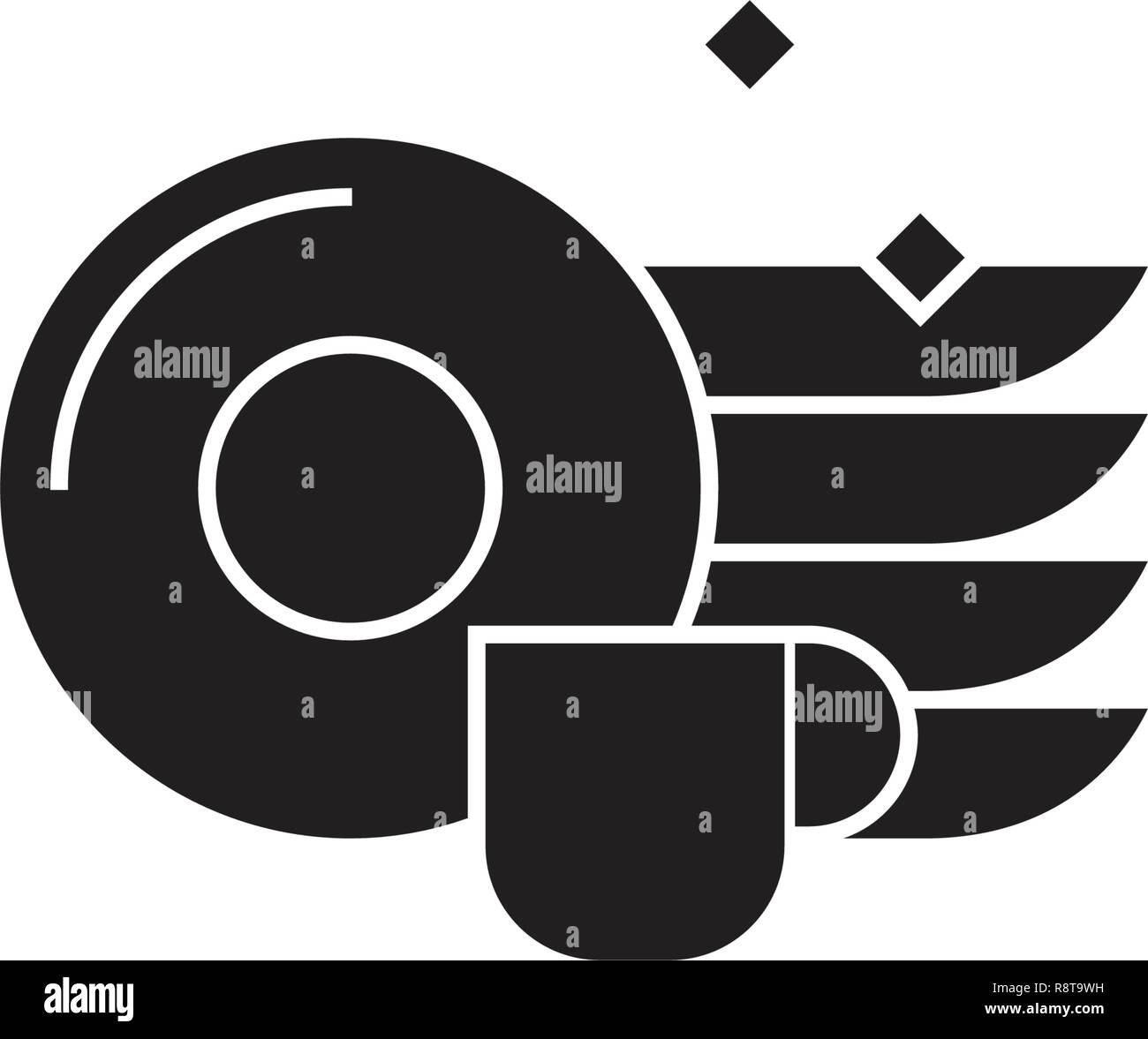 Plates, cups black vector concept icon. Plates, cups flat illustration ...