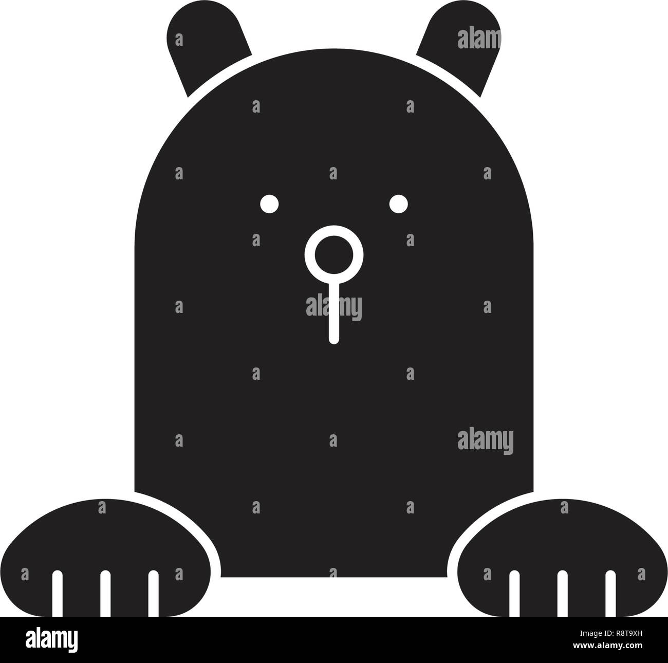 Polar Bear Black Vector Concept Icon Polar Bear Flat Illustration