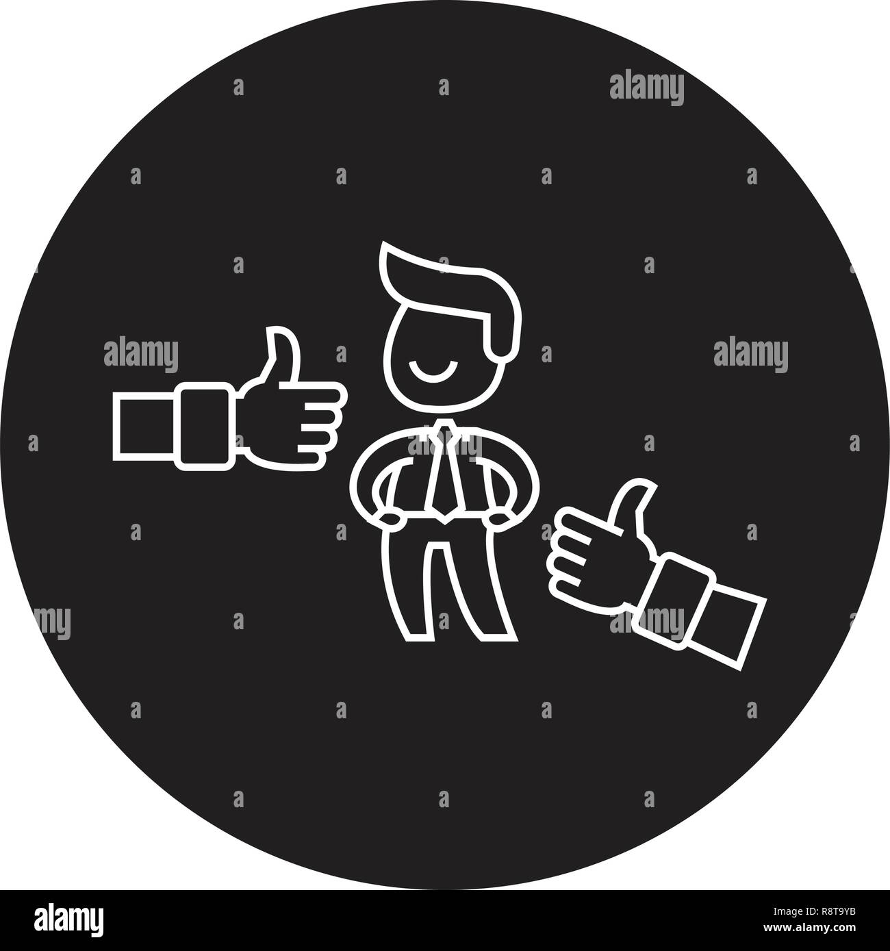 Positive feedback black vector concept icon. Positive feedback flat ...