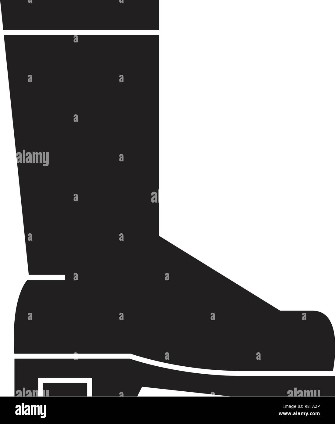 Rain boots black vector concept icon. Rain boots flat illustration ...