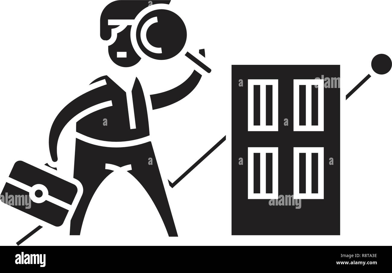 Real estate research black vector concept icon. Real estate research ...