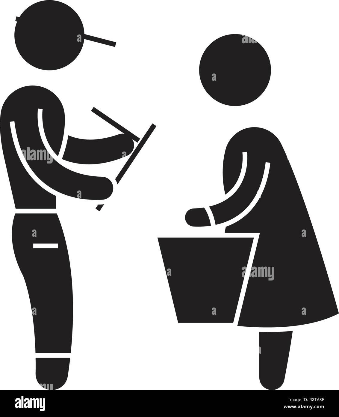 Receiving package black vector concept icon. Receiving package flat ...