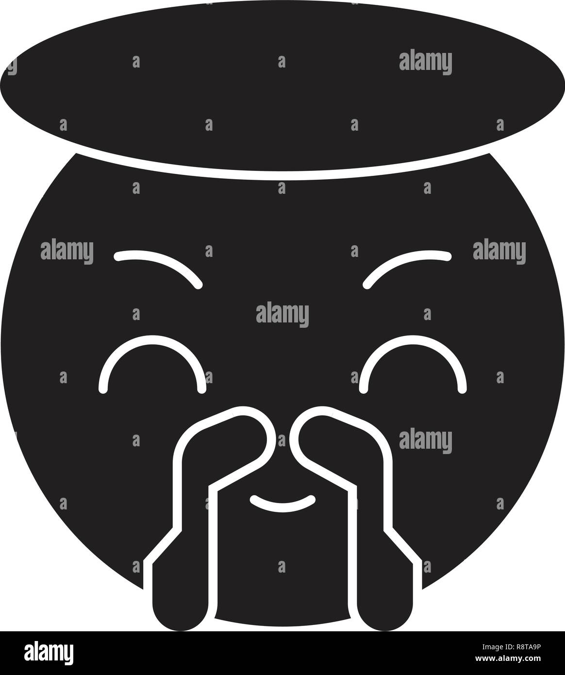 Saint emoji black vector concept icon. Saint emoji flat illustration ...