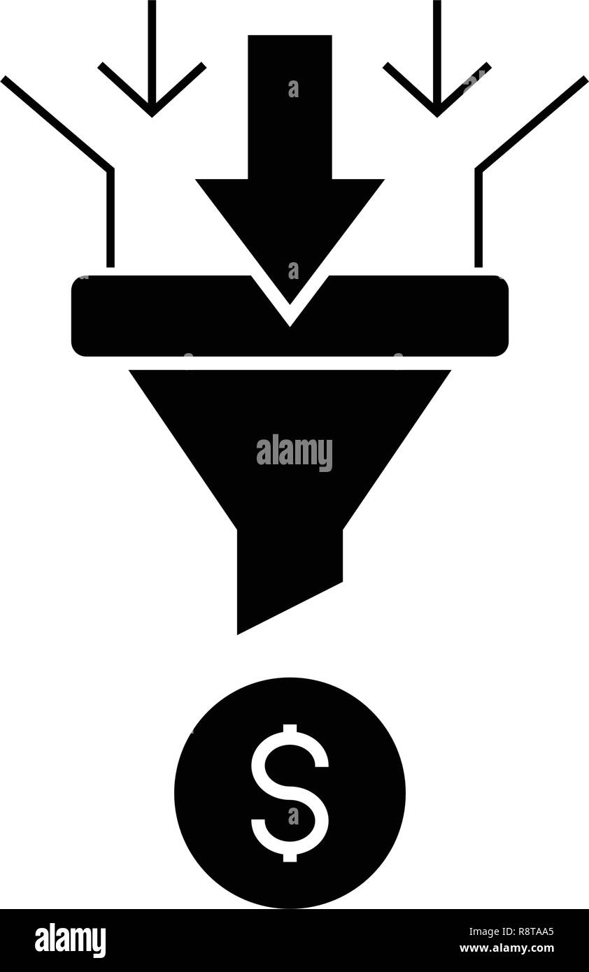 Sales funnel black vector concept icon. Sales funnel flat illustration ... Sales funnel black vector concept icon. Sales funnel flat illustration ...