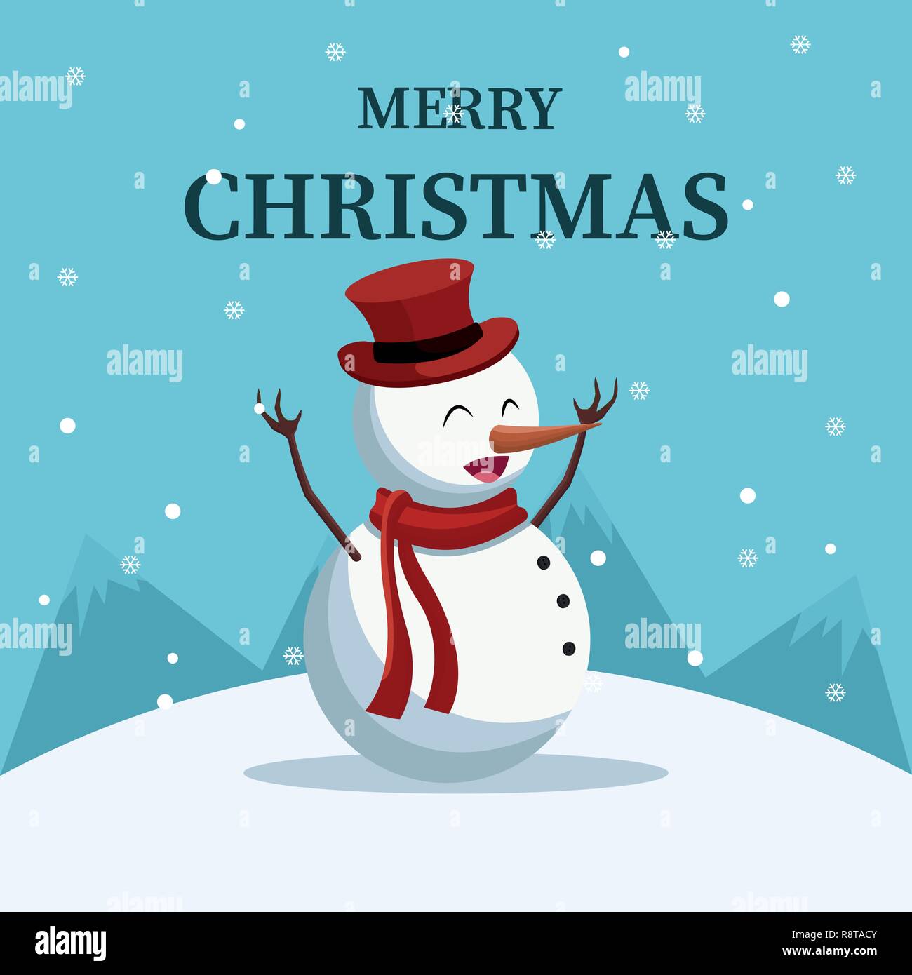 Beautiful snowman in red Stock Vector Images - Alamy