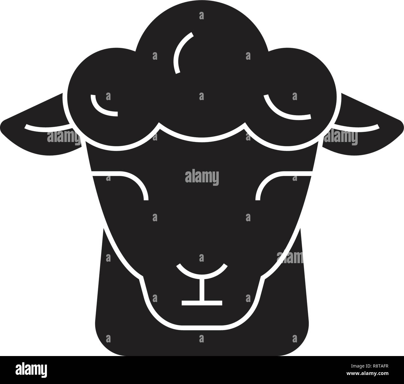 Sheep farm black vector concept icon. Sheep farm flat illustration ...