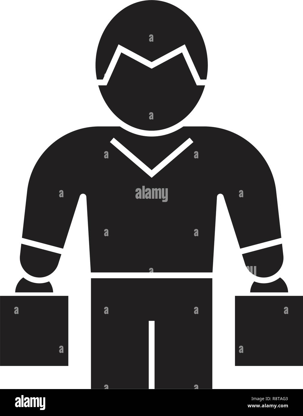 Shopper black vector concept icon. Shopper flat illustration, sign ...