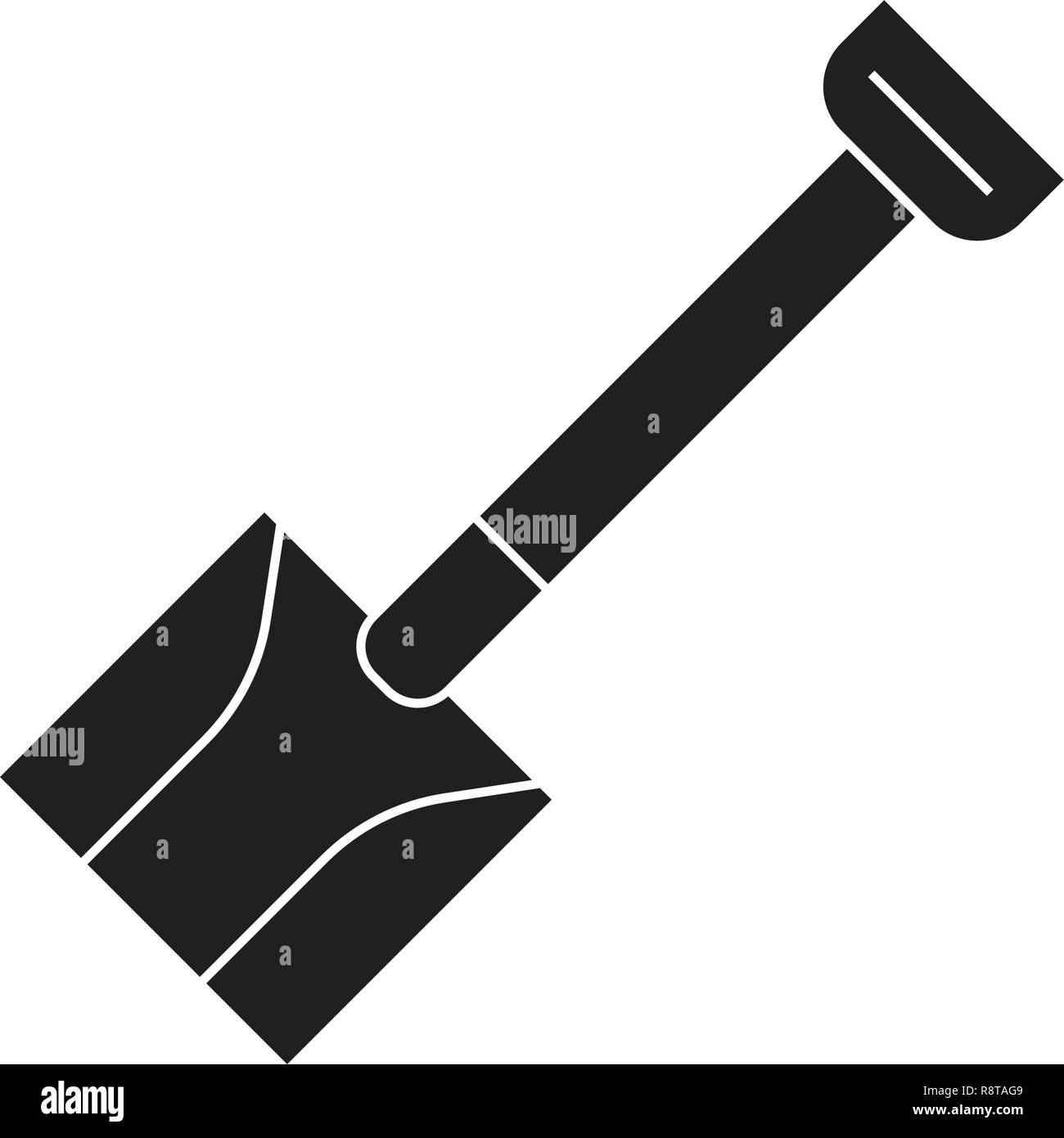 Shovel black vector concept icon. Shovel flat illustration, sign Stock ...