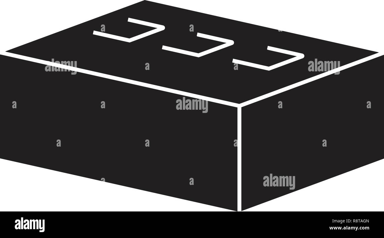 Single brick black vector concept icon. Single brick flat illustration ...