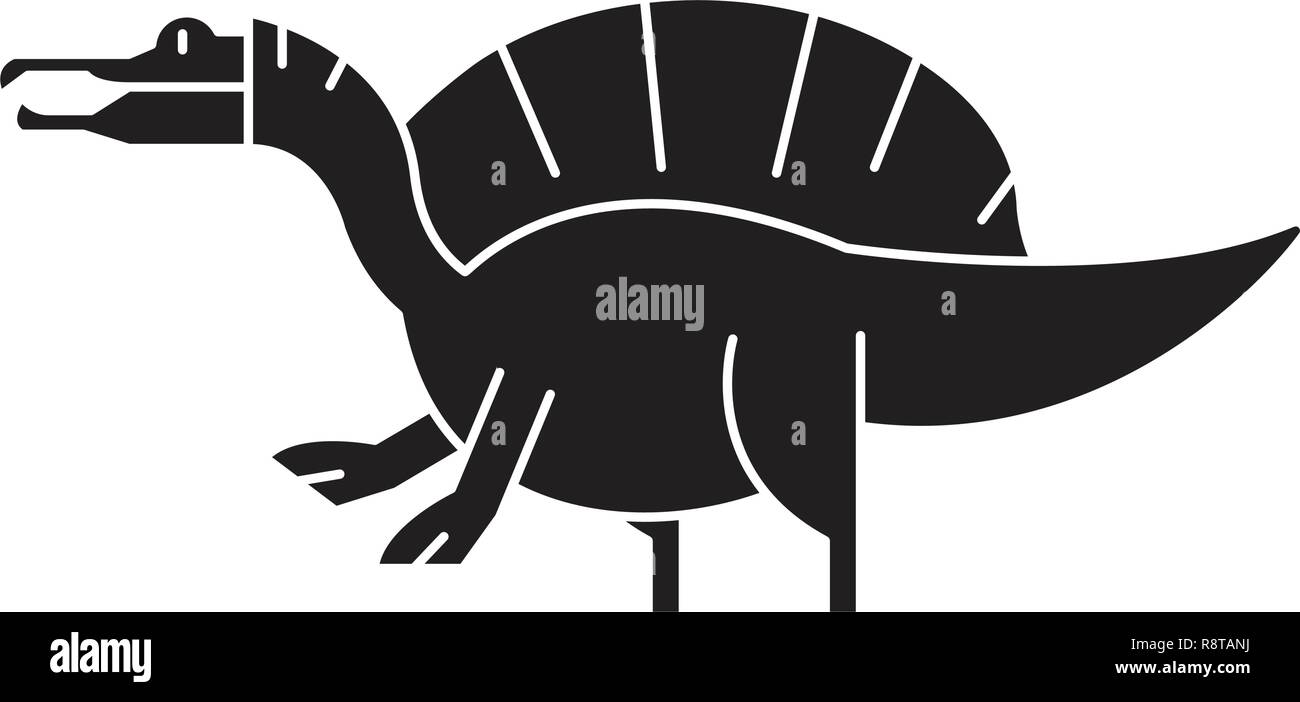 Spinosaurus black vector concept icon. Spinosaurus flat illustration, sign Stock Vector Image ...