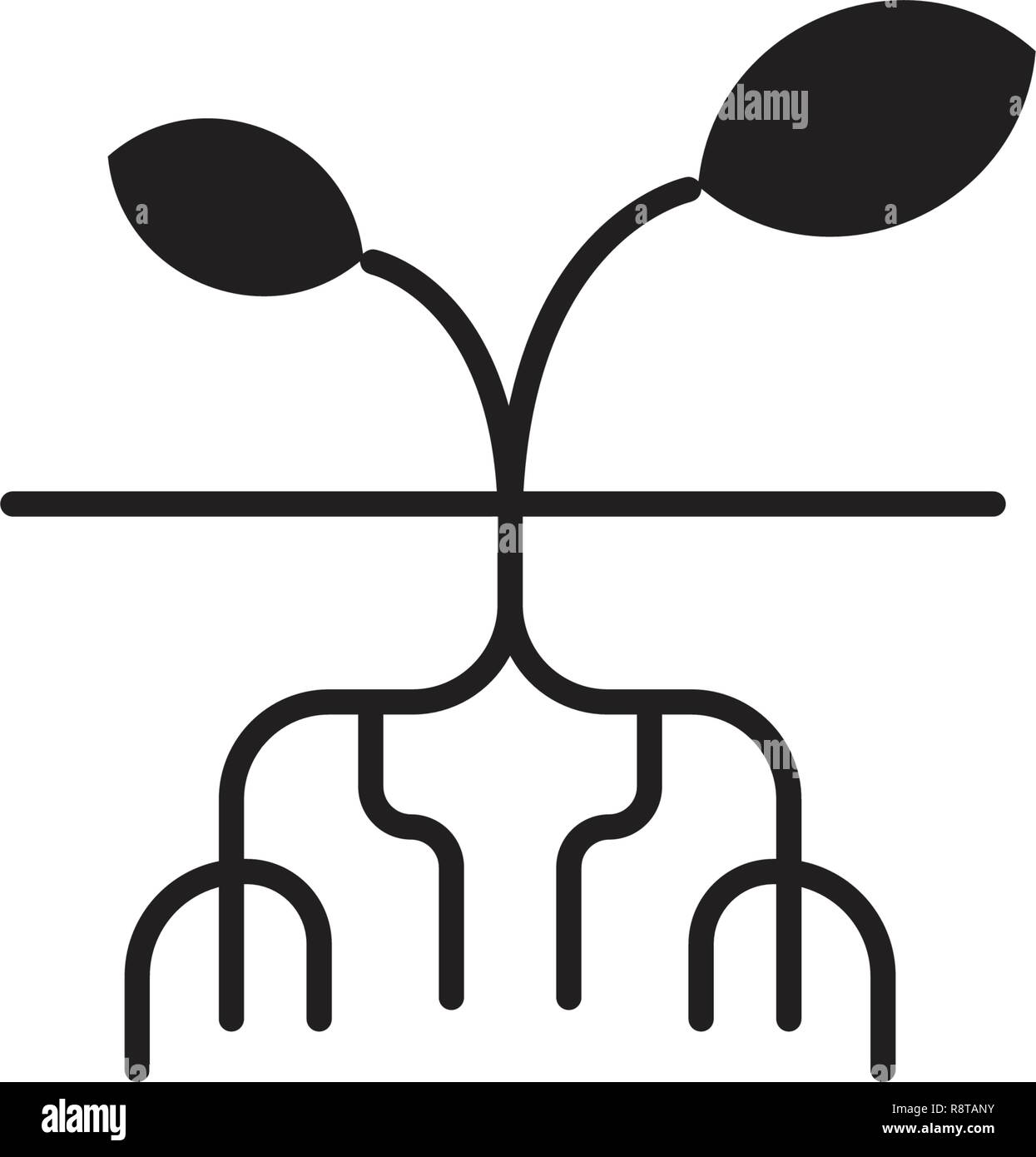 Sprout black vector concept icon. Sprout flat illustration, sign Stock ...