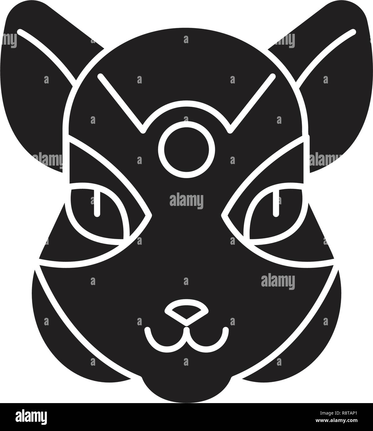 Squirrel head black vector concept icon. Squirrel head flat ...