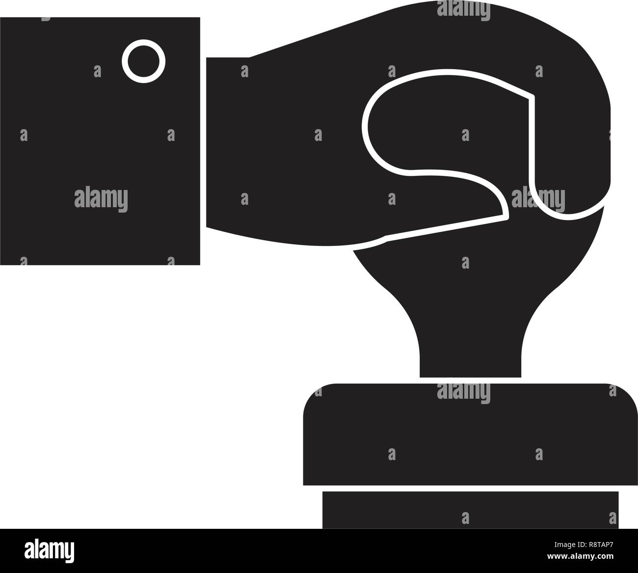 Stamping black vector concept icon. Stamping flat illustration, sign ...