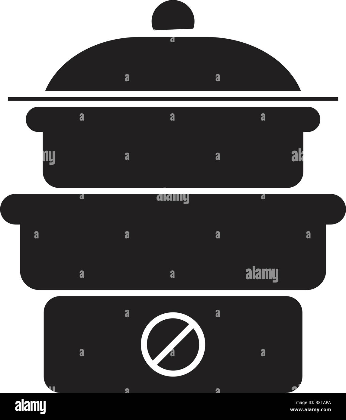Steam cooker black vector concept icon. Steam cooker flat illustration ...