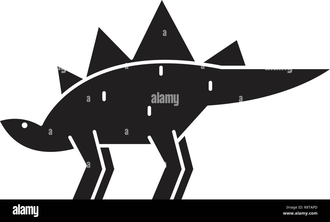 Stegosaurus black vector concept icon. Stegosaurus flat illustration ...