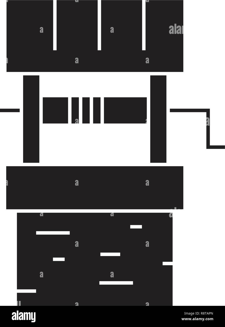Stone water wall black vector concept icon. Stone water wall flat ...