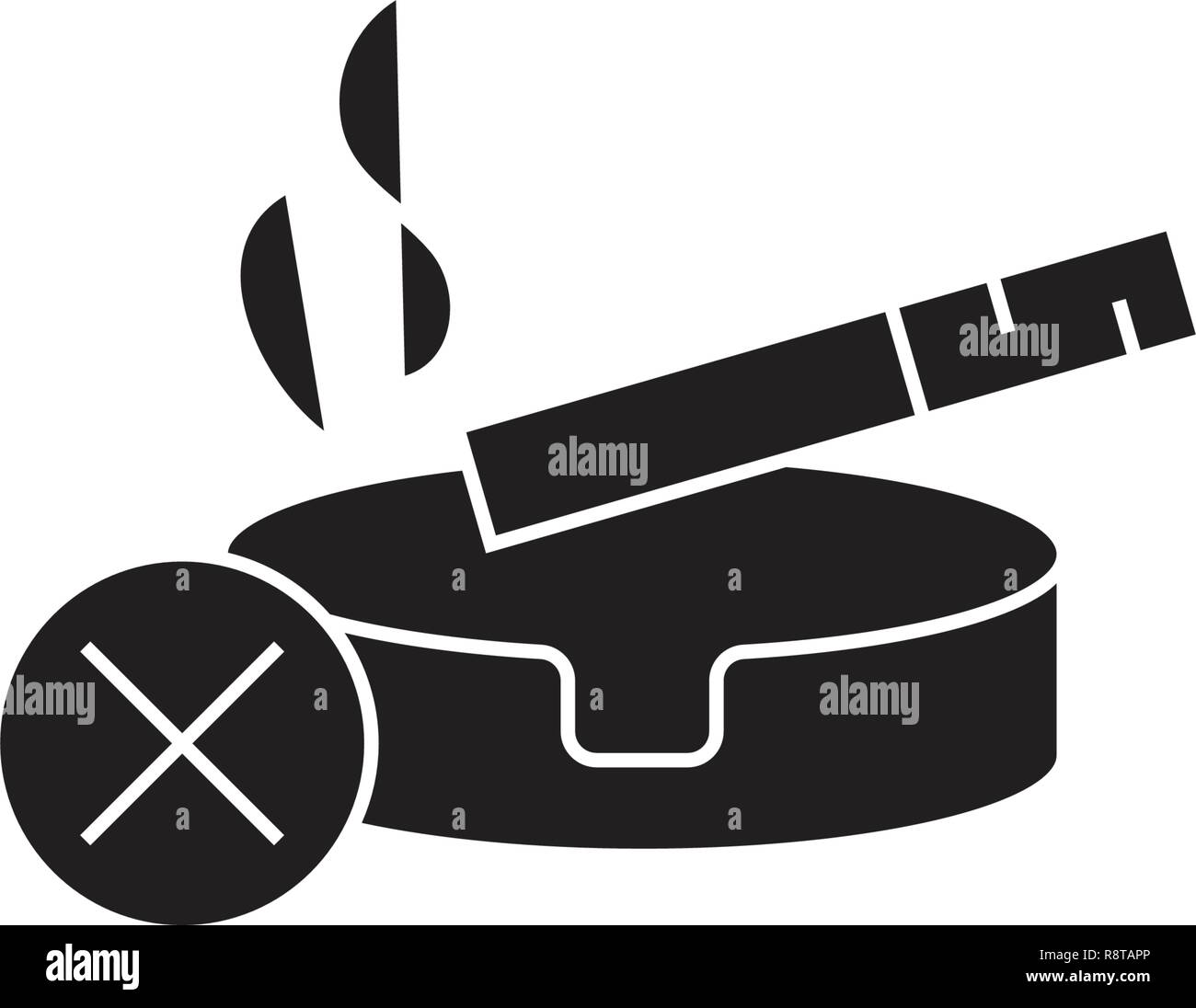 Stop smoking black vector concept icon. Stop smoking flat illustration ...