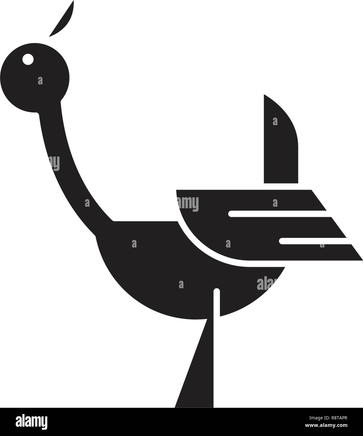 Stork black vector concept icon. Stork flat illustration, sign Stock ...