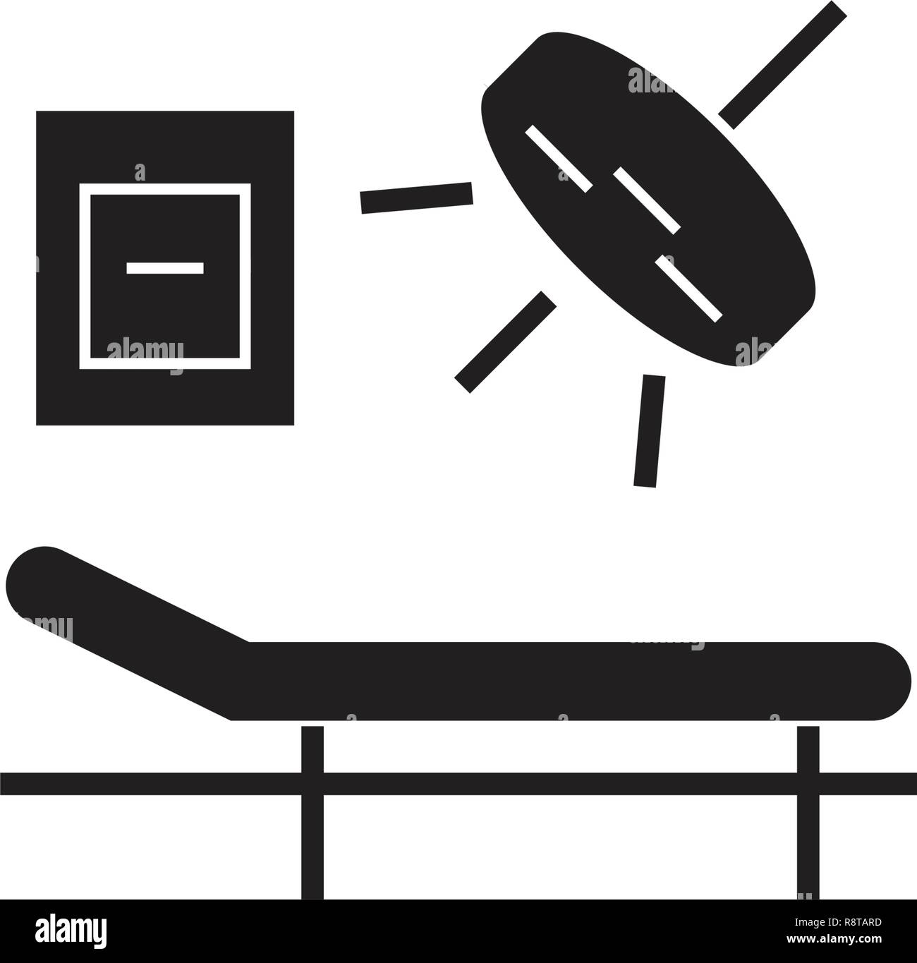 Surgery room black vector concept icon. Surgery room flat illustration ...