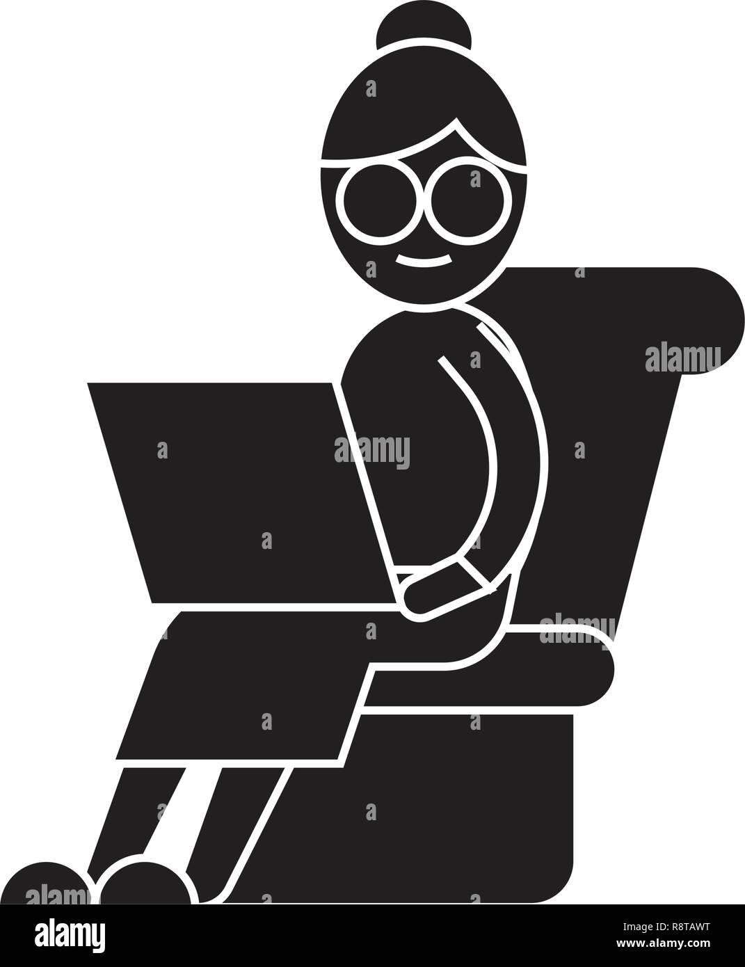 Tired working black vector concept icon. Tired working flat ...