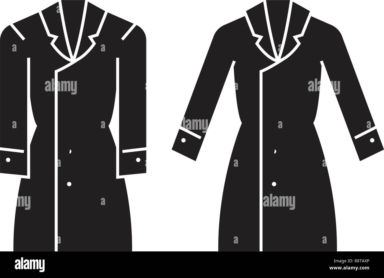 Trench coat black vector concept icon. Trench coat flat illustration, sign Stock Vector Image ...