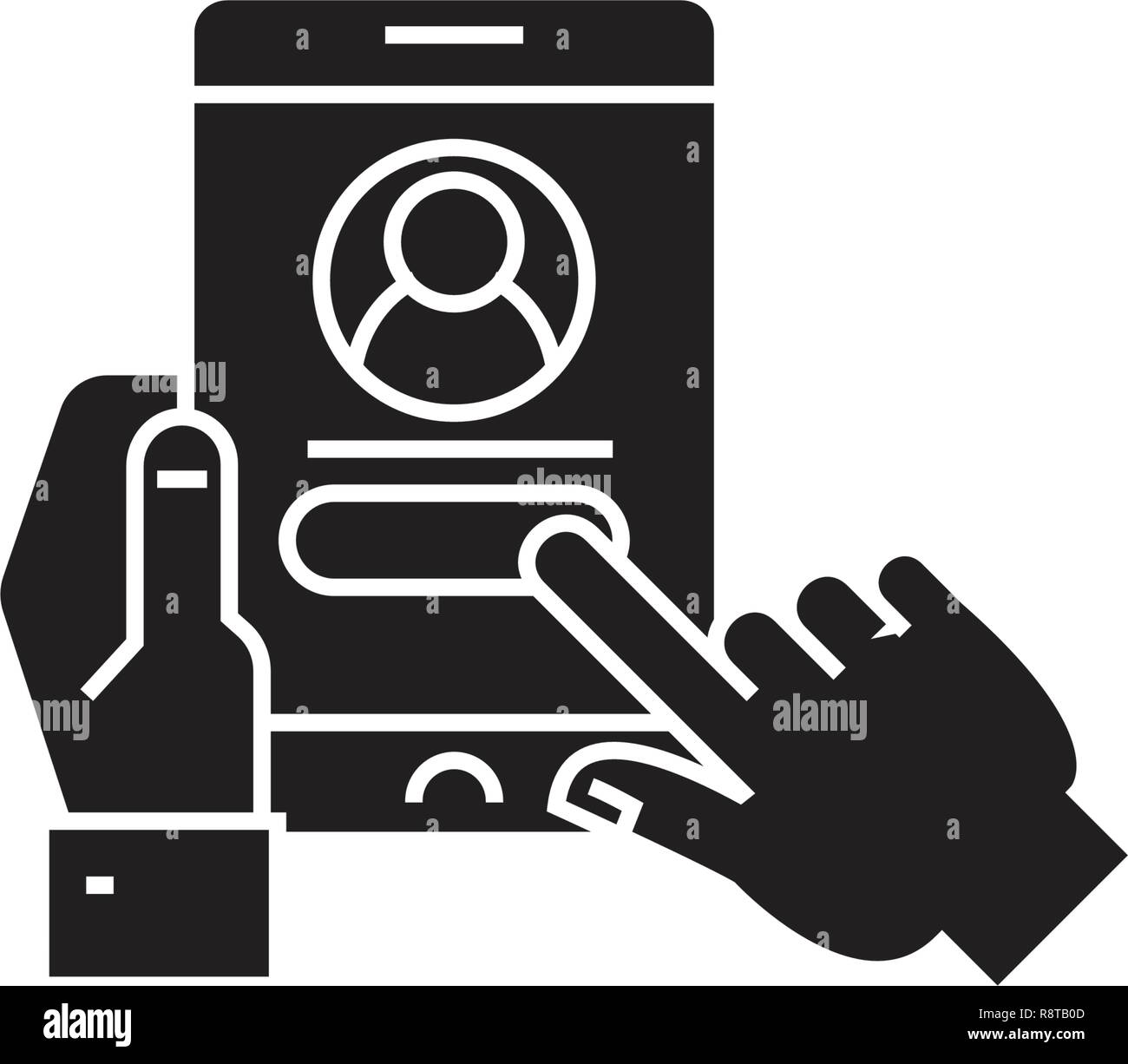 User authorization black vector concept icon. User authorization flat ...